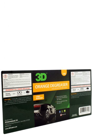 3D 109 Orange Degreaser Secondary Label
